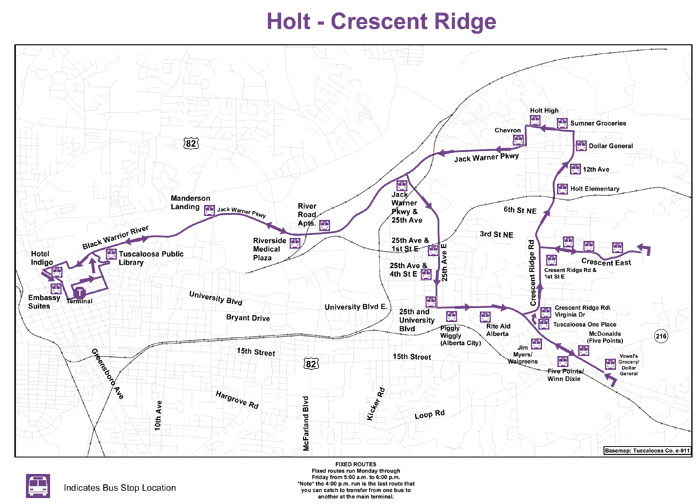 Tuscaloosa Transit Authority - Holt Route